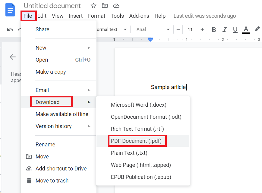 How To Convert Google Docs To PDF